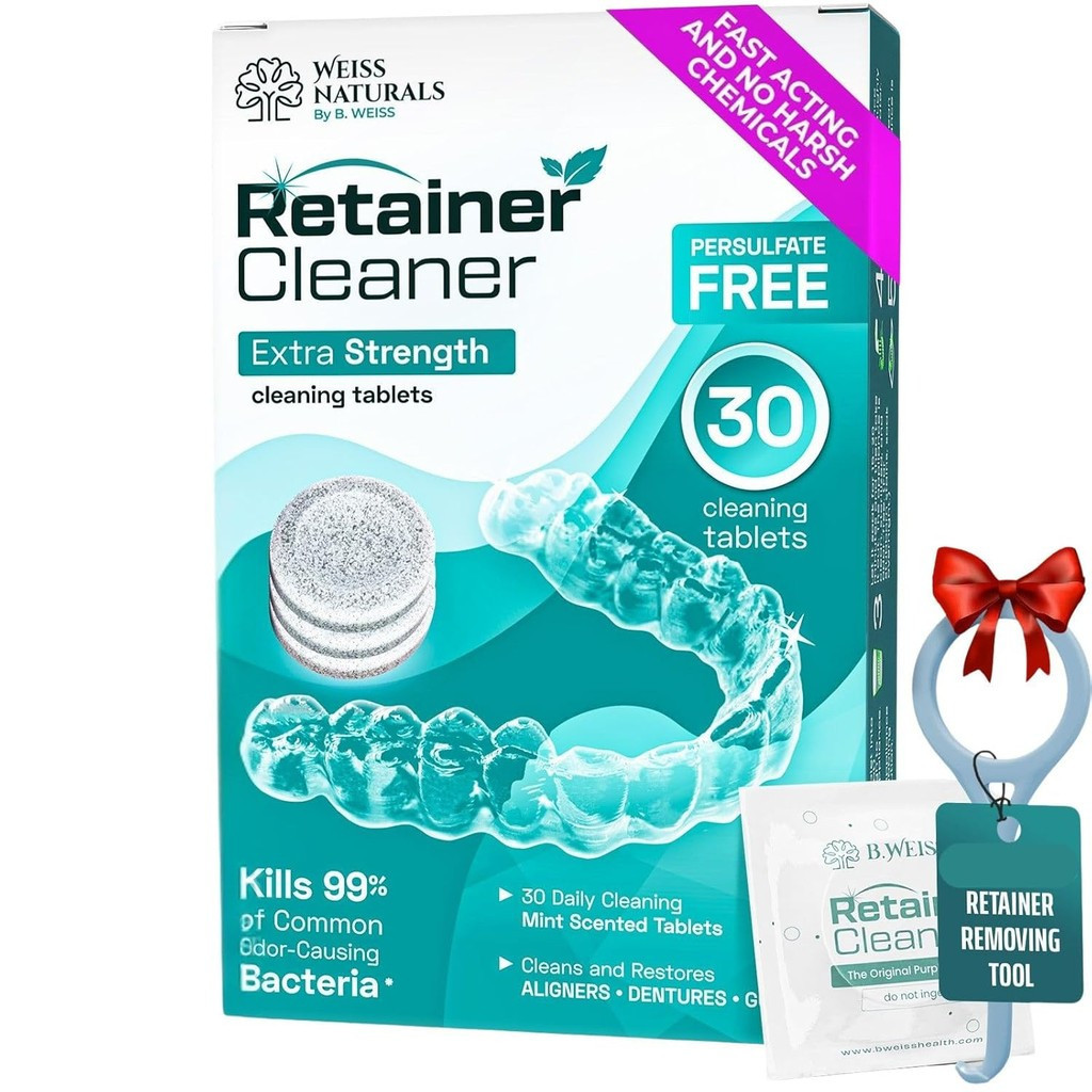 Tabletes de Limpeza para Retentores Weiss Naturals, Limpador Invisalign ...
