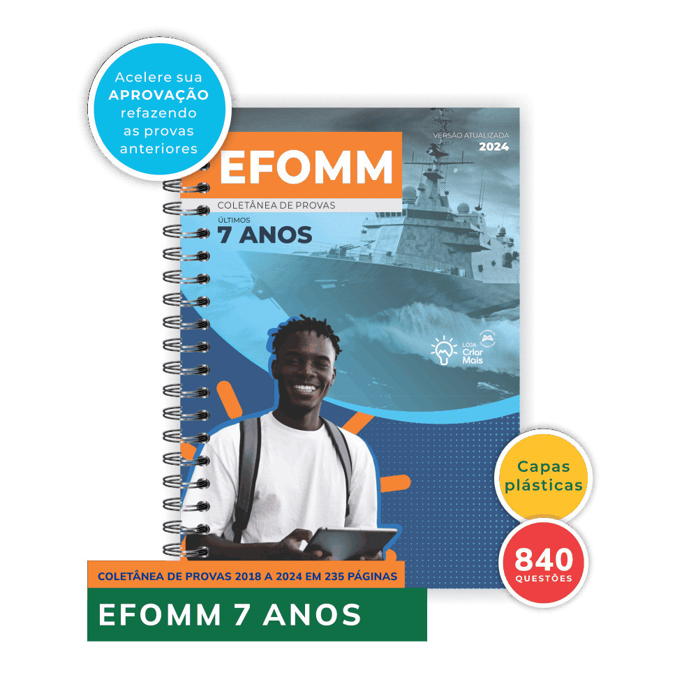 Apostila EFOMM coletânea de provas - 7 anos - 2018 - 2024 | Shopee Brasil