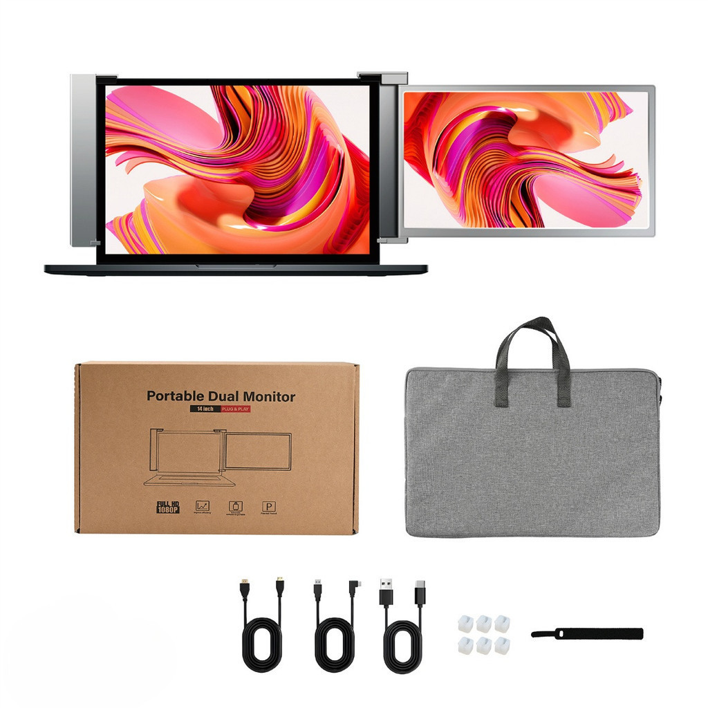 Monitor Duplo Portátil Extensor para Notebook 14 polegadas 16:9 1080p ...