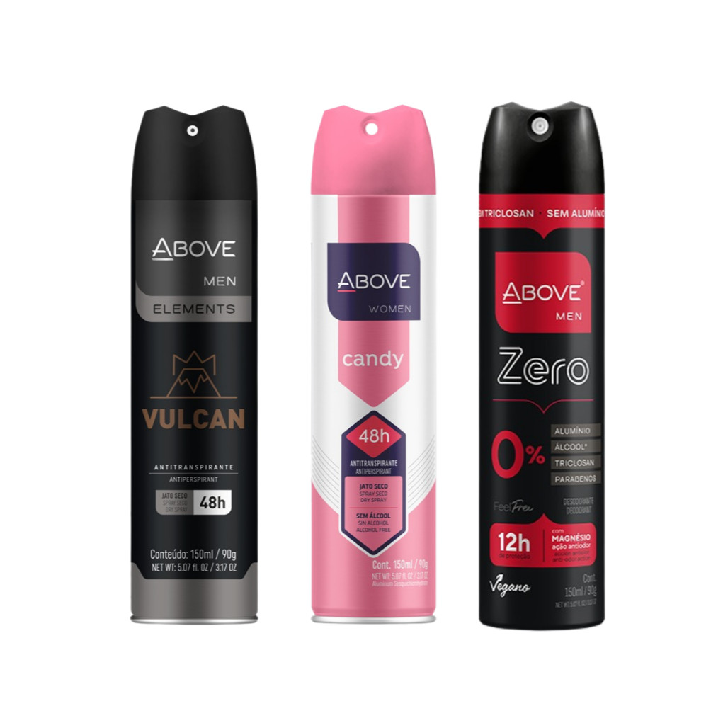 Desodorante Above 150ml Aerosol Feminino e Masculino | Shopee Brasil