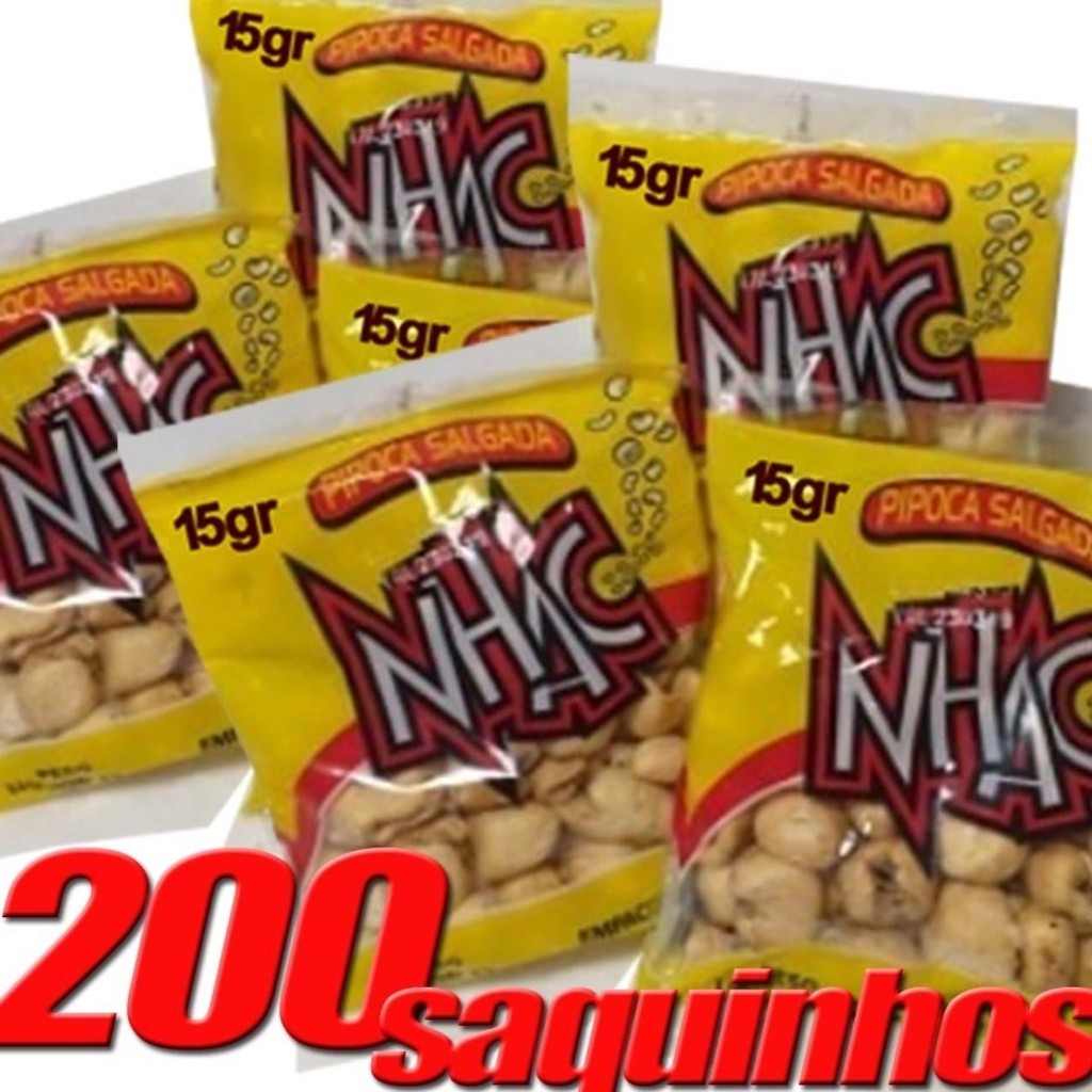Pipoca Nhac Pacotinhos de Pipoca Salgada com 15gr Cada Pacote A ...