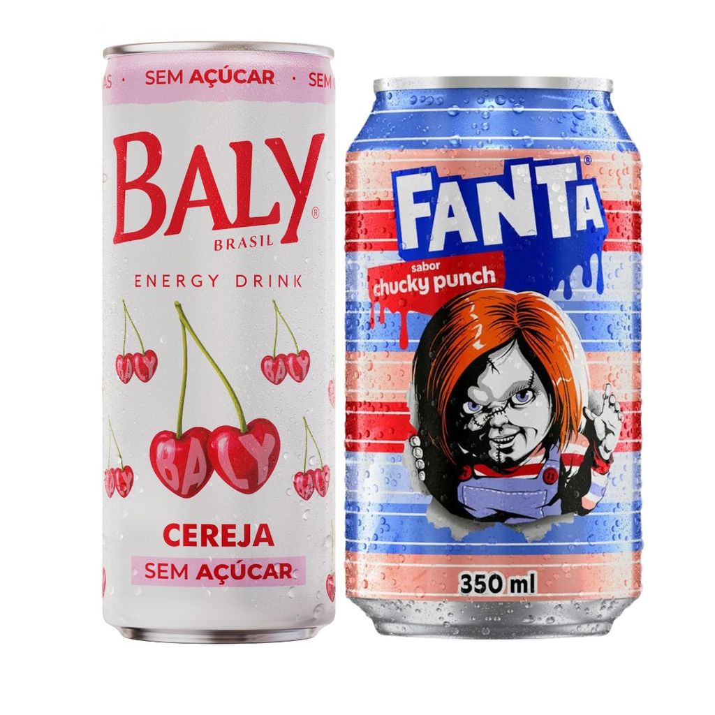 Kit Energético Baly Cereja Sem Açúcar 250ml + Refrigerante Fanta Chucky ...