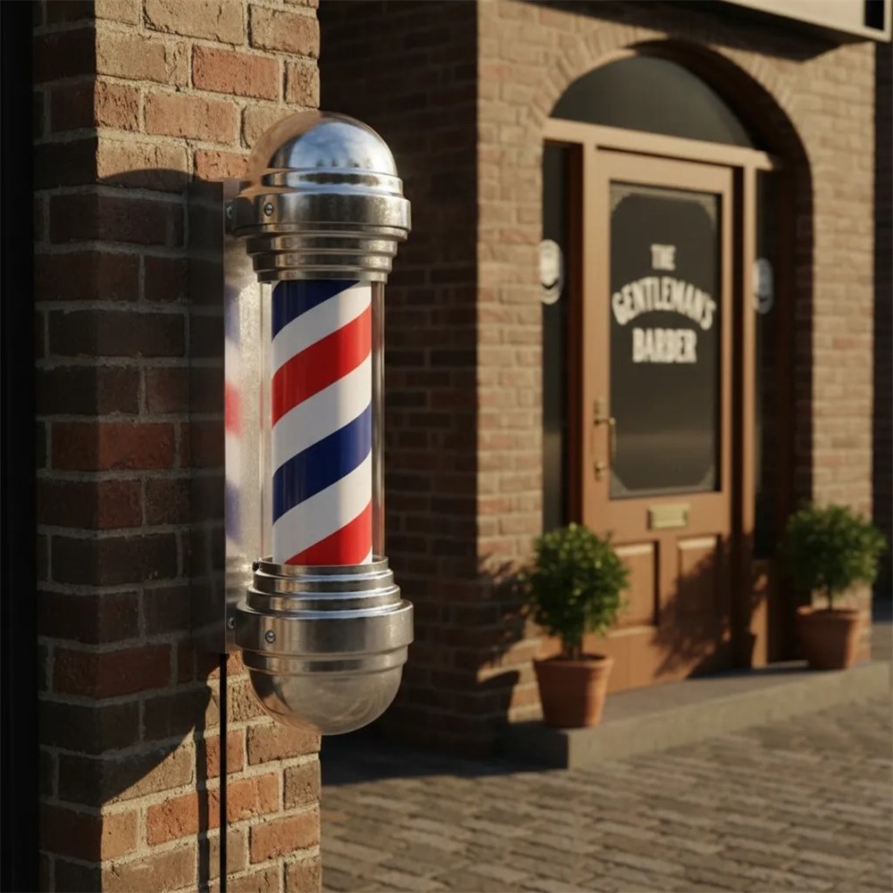 Mini Barber Pole Luminária De Barbearia Poste 110v Colorido 30cm cod ...
