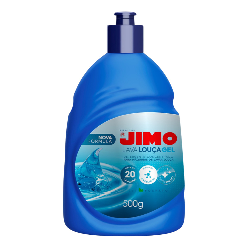 Detergente Jimo Enzimático Jimo 500g Gel Lava Louças Concentrado Rende ...