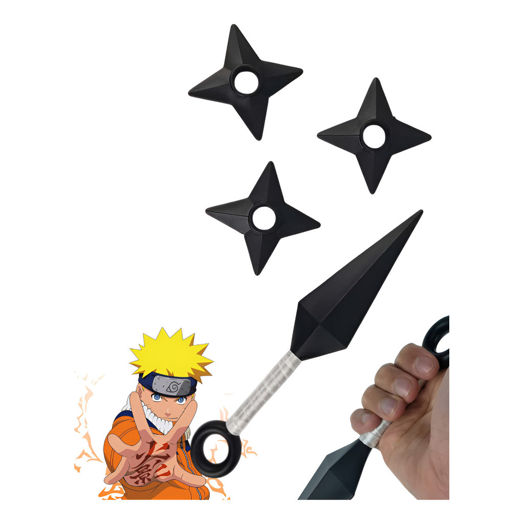 Kit Ninja Naruto Kunai Shuriken Anime Cosplay | Shopee Brasil