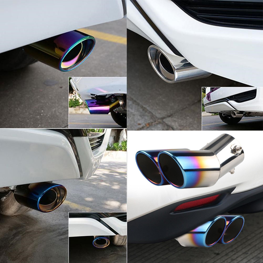 Burned Tip Bisel Reto Saída Dupla Ponta Escapamento Carro Aço ...