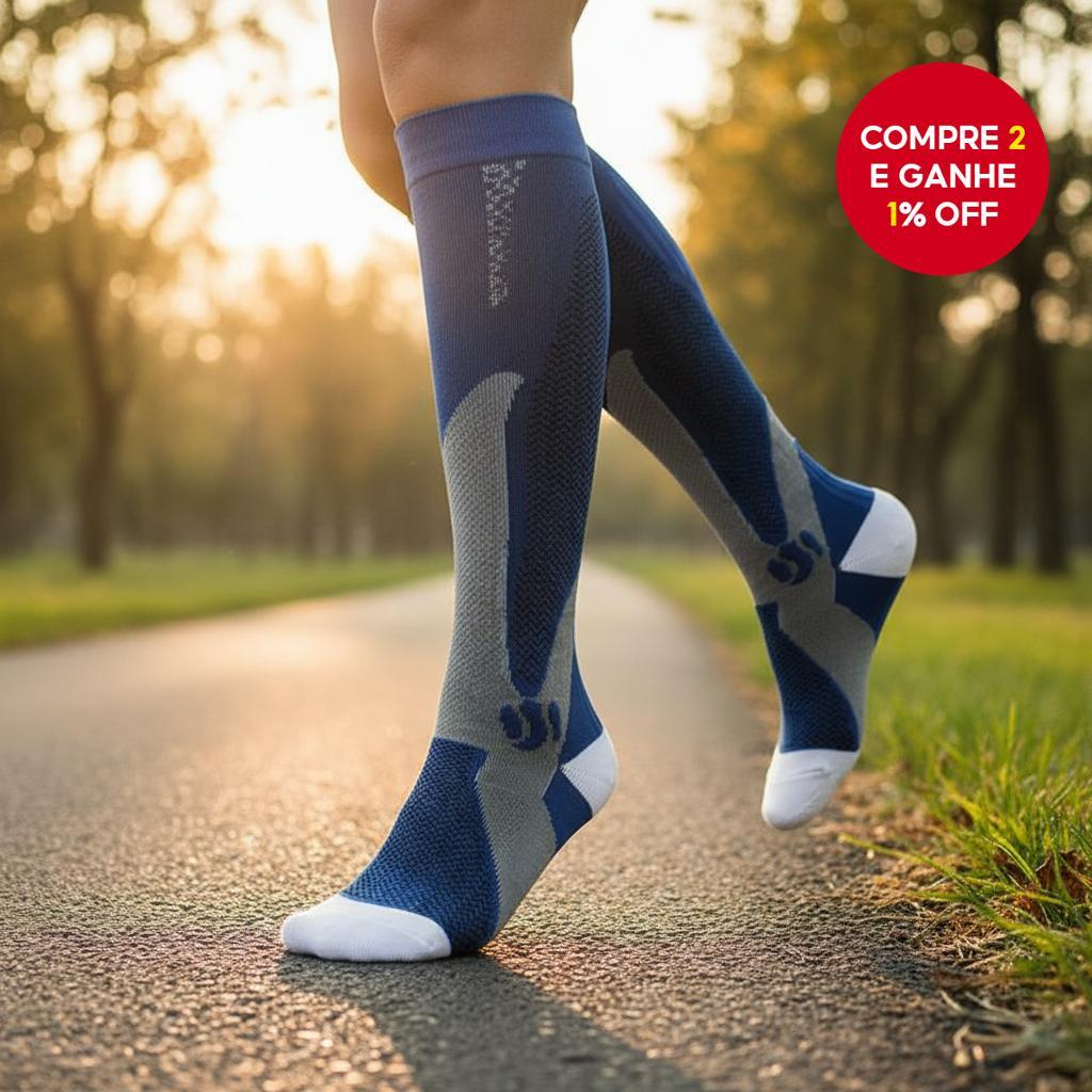 Meias esportivas compressivas projetadas para melhorar a circulação e ...