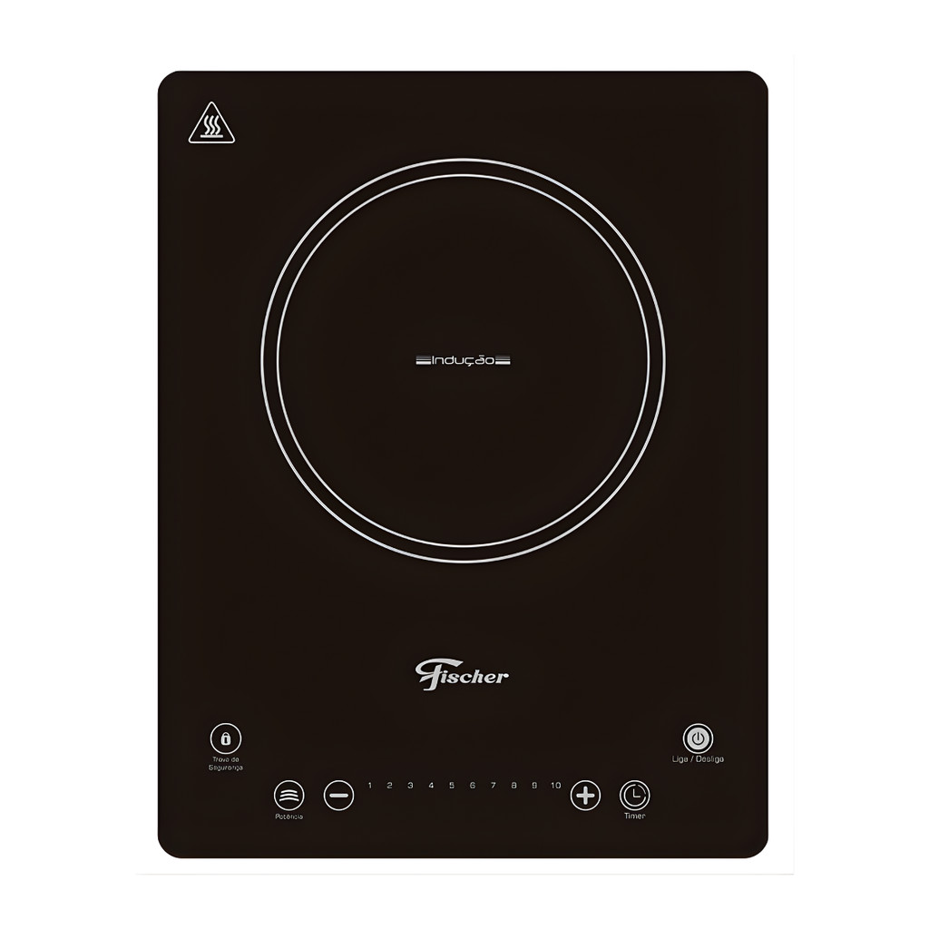 Cooktop de Indução Portátil Fischer 1 Boca Vitrocerâmico Preto Touch ...