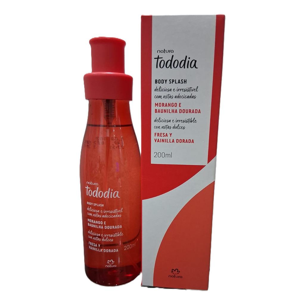 Body Splash Morango E Baunilha Dourada Lançamento Natura TodoDia 200 Ml ...