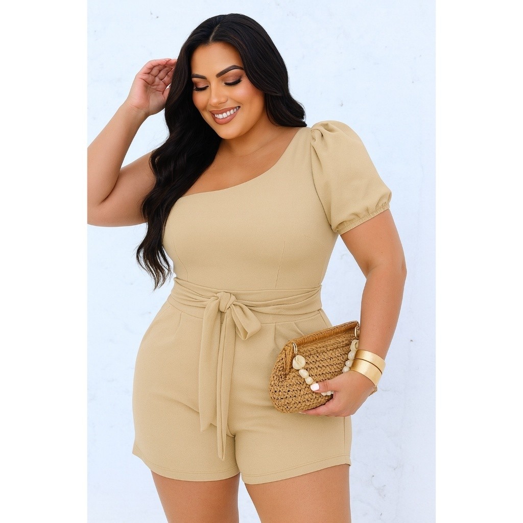 Macaquinho Plus Size GG Todas as Ocasiões!(Bege,G2 (54 ao 58)) | Shopee ...