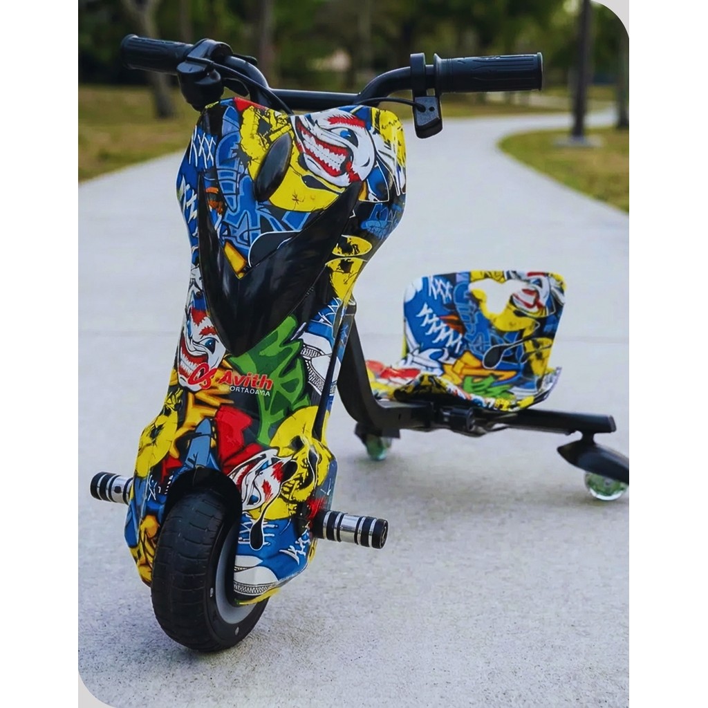 Patinete Triciclo Elétrico 3 Rodas Street Drift 150w Led Brinquedo ...