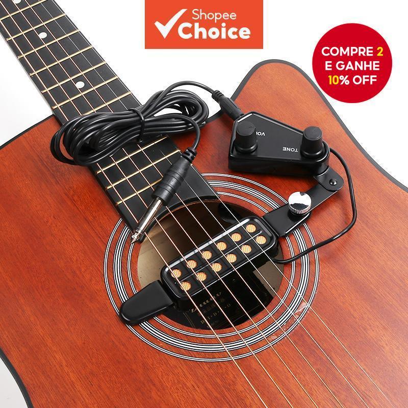 Captador de Som para Guitarra Acústica 12 Furos P-011 com Transdutor ...