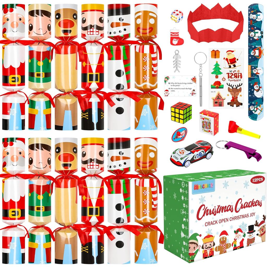 12 Pacotes de Crackers de Natal, Lembranças de Festa de Natal Sem ...