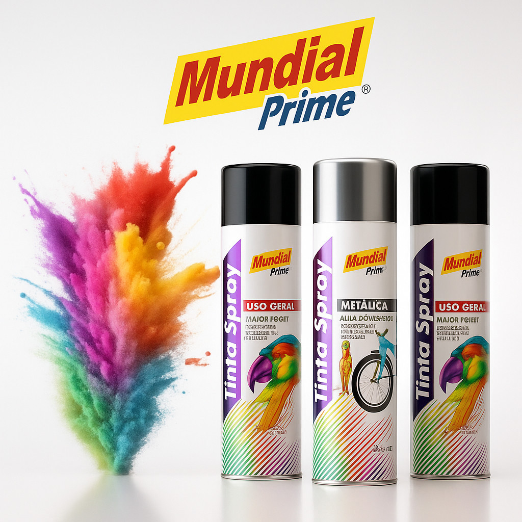 Tinta Spray Uso Geral Diversas Cores 400ML Mundial Prime - Madeira ...