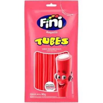 Bala Tubes de Morango e Nata Fini | Shopee Brasil