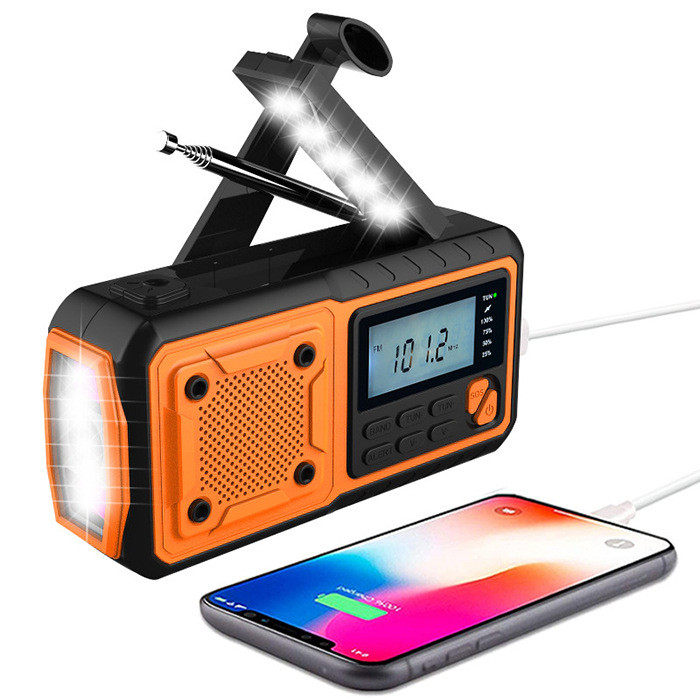 Luz de Emergência SOS Tela LED Rádio Solar com Manivela | Shopee Brasil