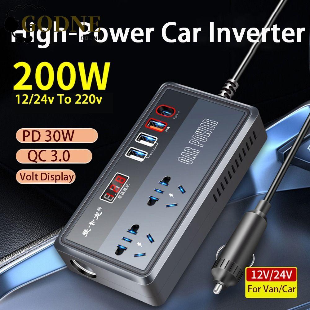 Adaptador De Energia GODNESSFO , Inversor Universal De Carro DC 12V/24V ...