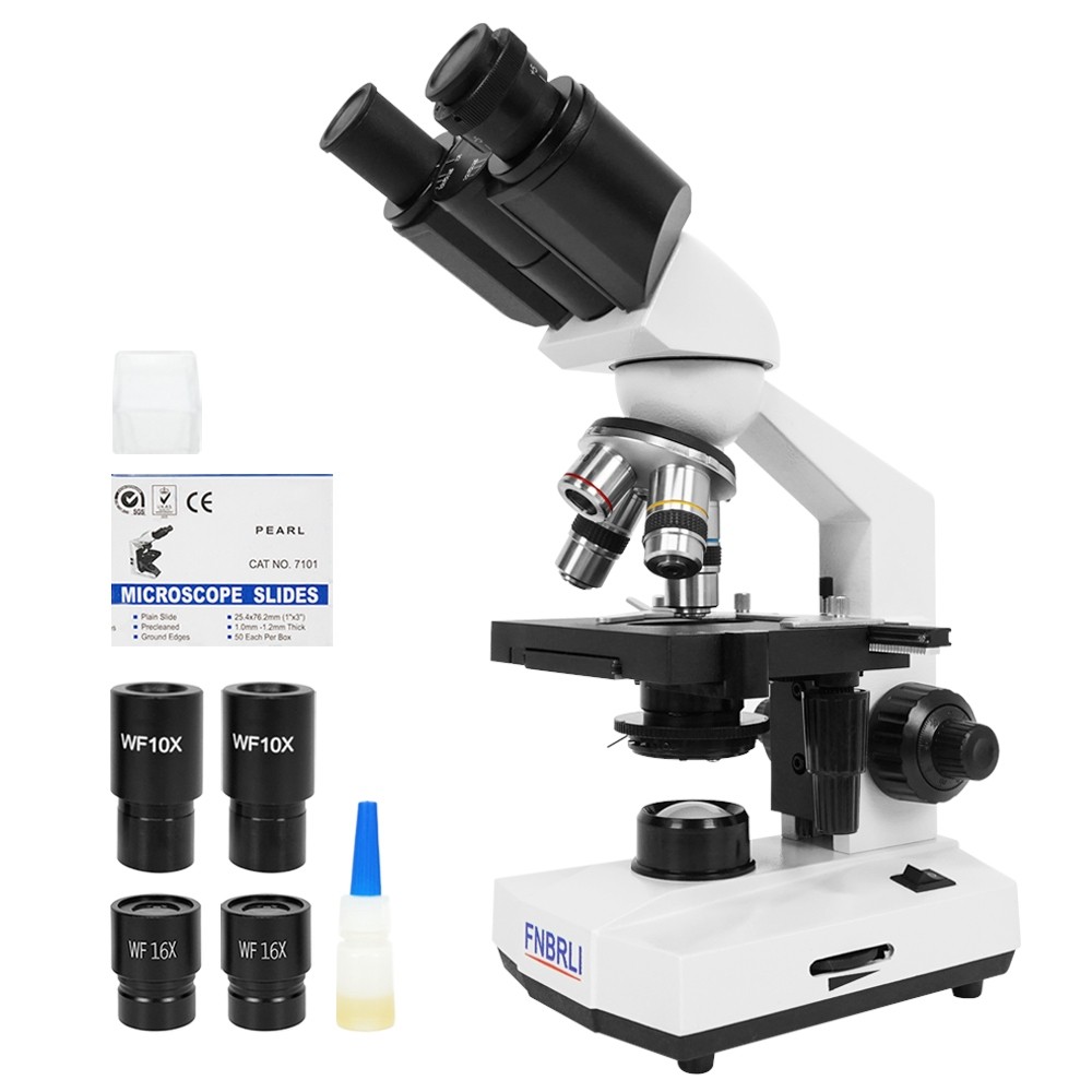 Microscópio Binocular Acromático Óptico Profissional 2000X | Shopee Brasil