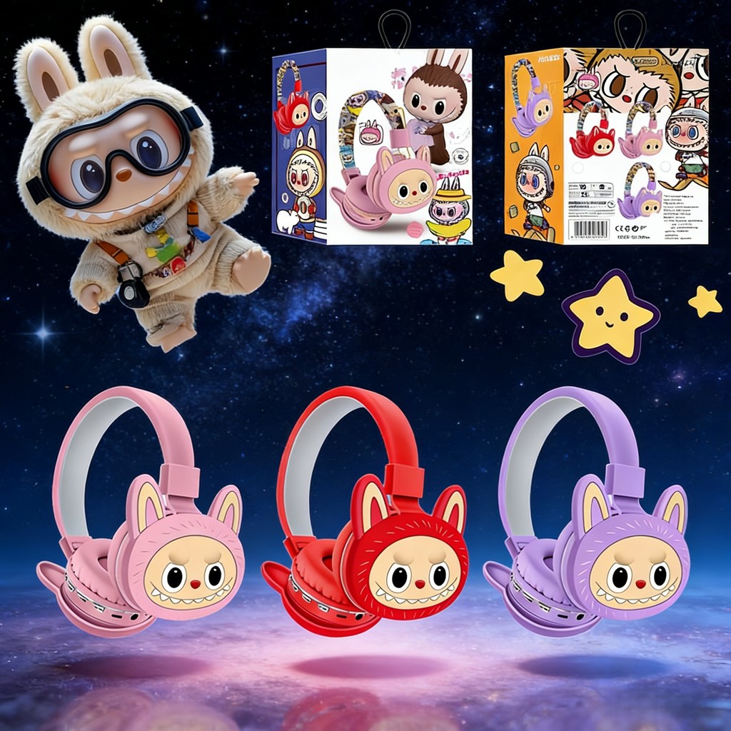 Fones de Ouvido TWS Bluetooth Estéreo – Design de Alça Labubu Desenho ...