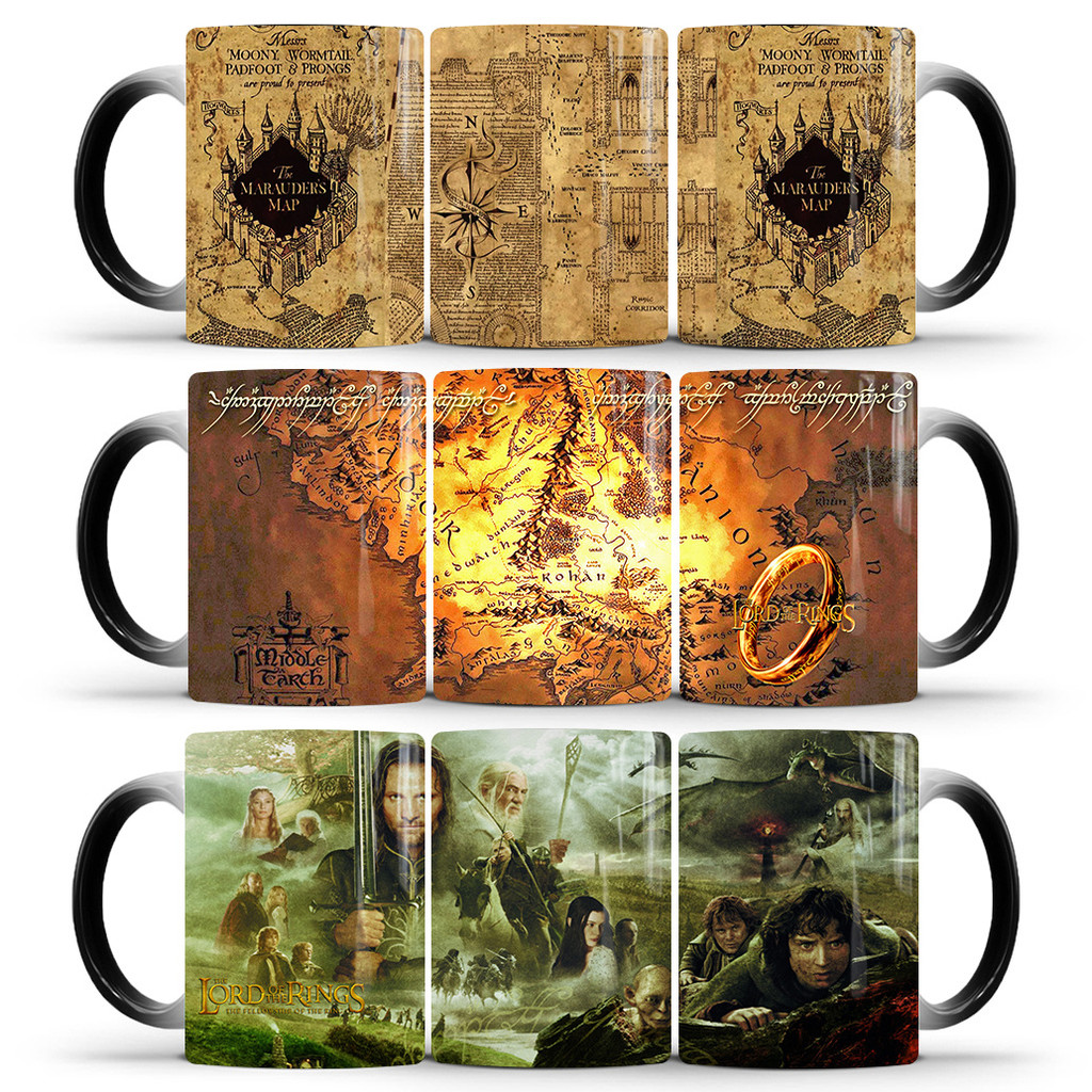 Anel rei Van Gogh Harry Potter caneca que muda de cor cerâmica térmica ...