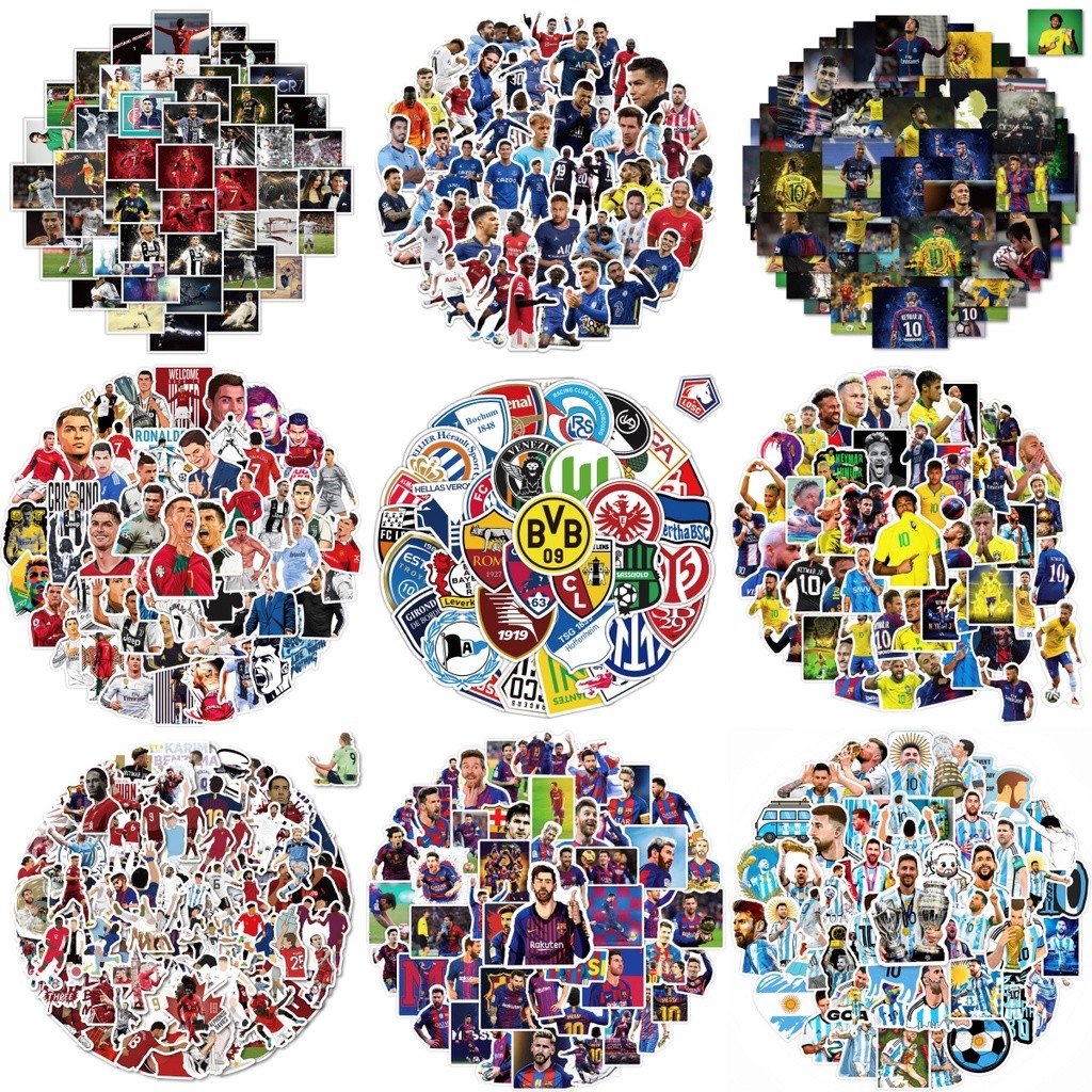 100/50PCS Soccer Superstars Messi Cristiano Ronaldo Neymar Football ...