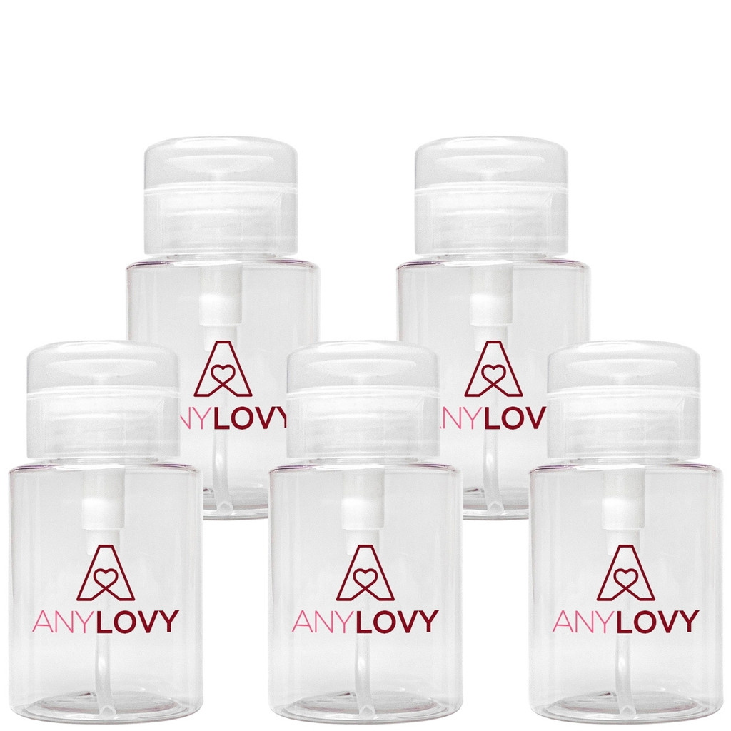 kit 5 Dosador Porta Acetona e Cosméticos Anylovy Transparente 150 Ml ...