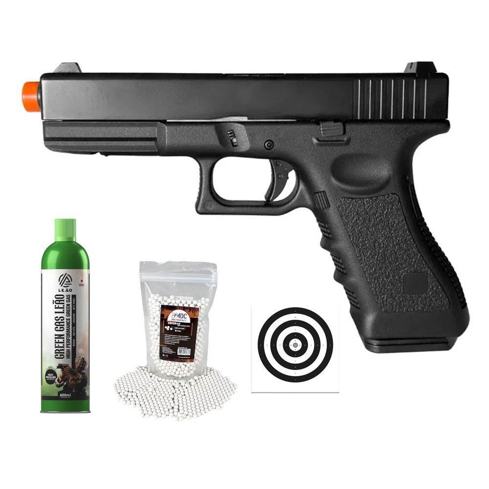 Pistola Airsoft GBB GK G17 Blowback Double Bell + Itens | Shopee Brasil