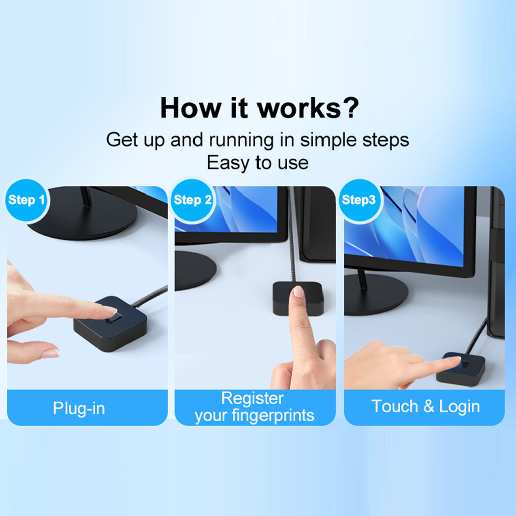 Registrador De Impressão Digital USB Portátil Para Windows 11/10 [kvans ...