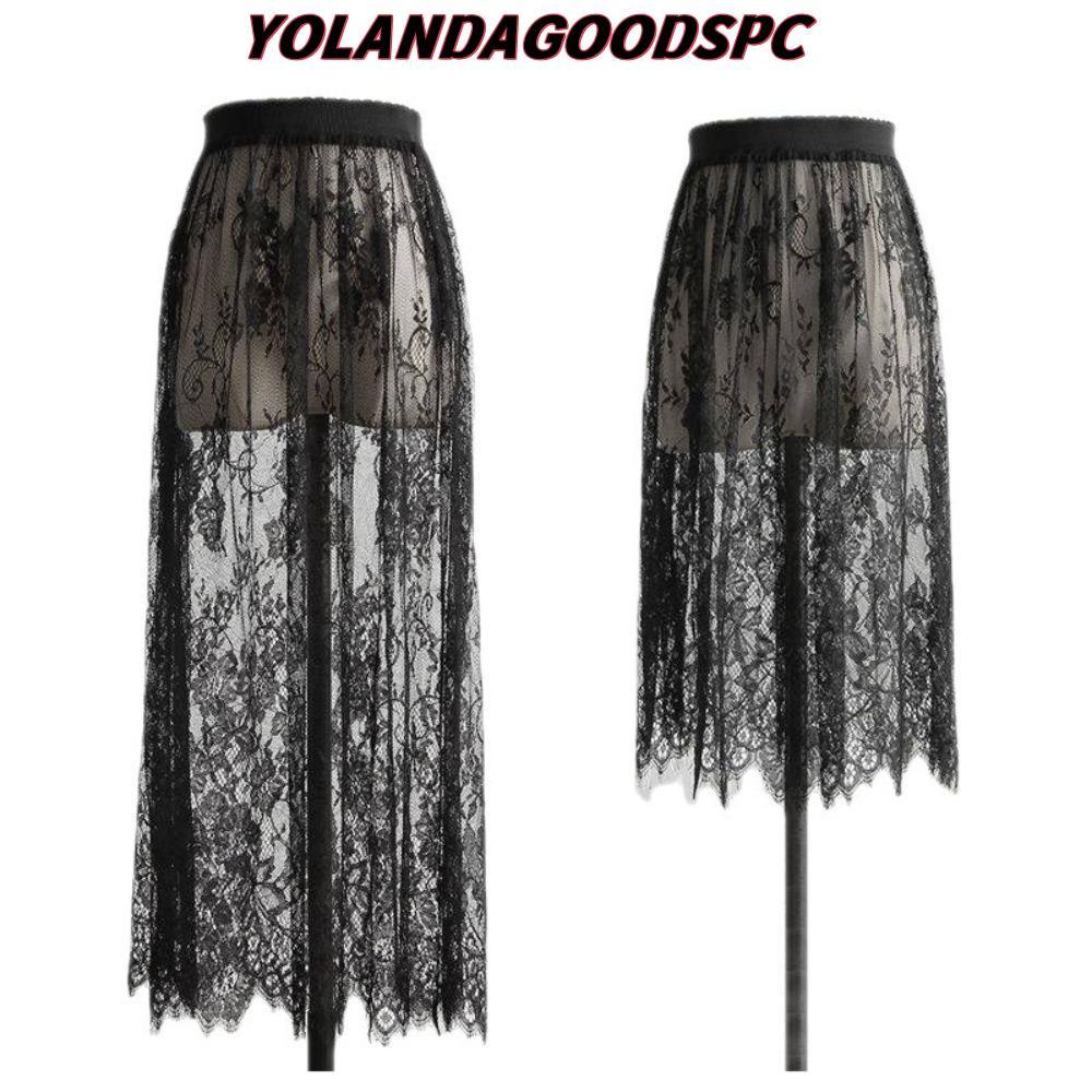 YOLANDAGOODSPC Saia De Malha De Renda , Longa De Tule Transparente De 2 ...