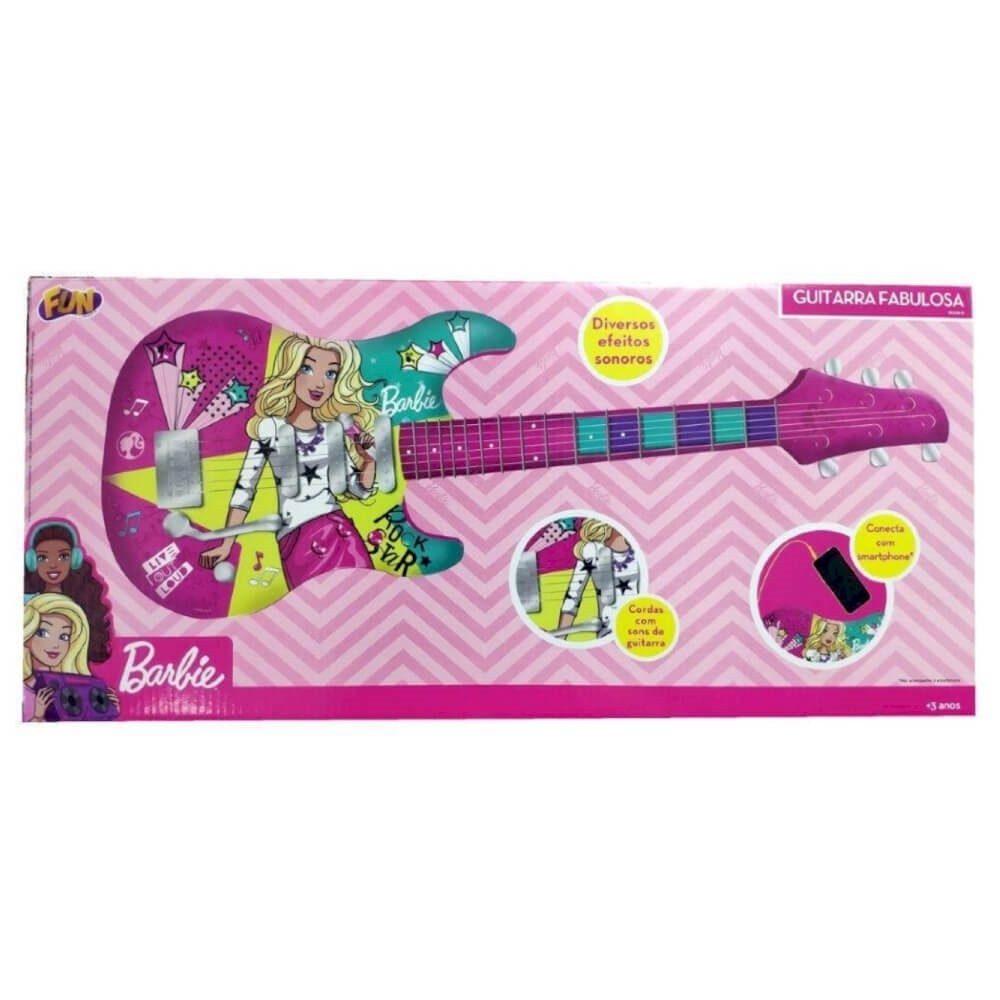 GUITARRA FABULOSA INFANTIL COM MP3 PLAYER BARBIE FUN | Shopee Brasil