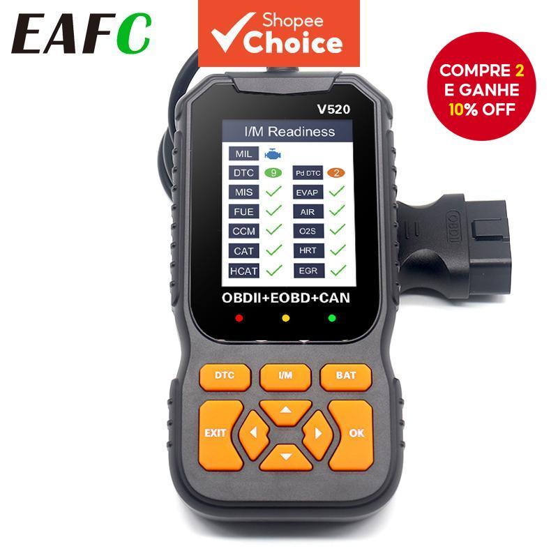 EAFC V520 Scanner de Carro Diagnóstico Universal OBD2 Leitor de Dados ...
