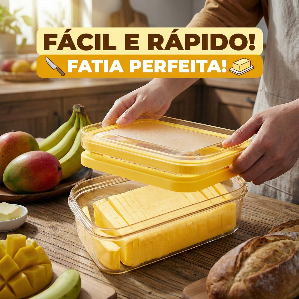 Manteigueira Porta Manteiga Com Fatiador Pote Hermético Com Tampa De ...