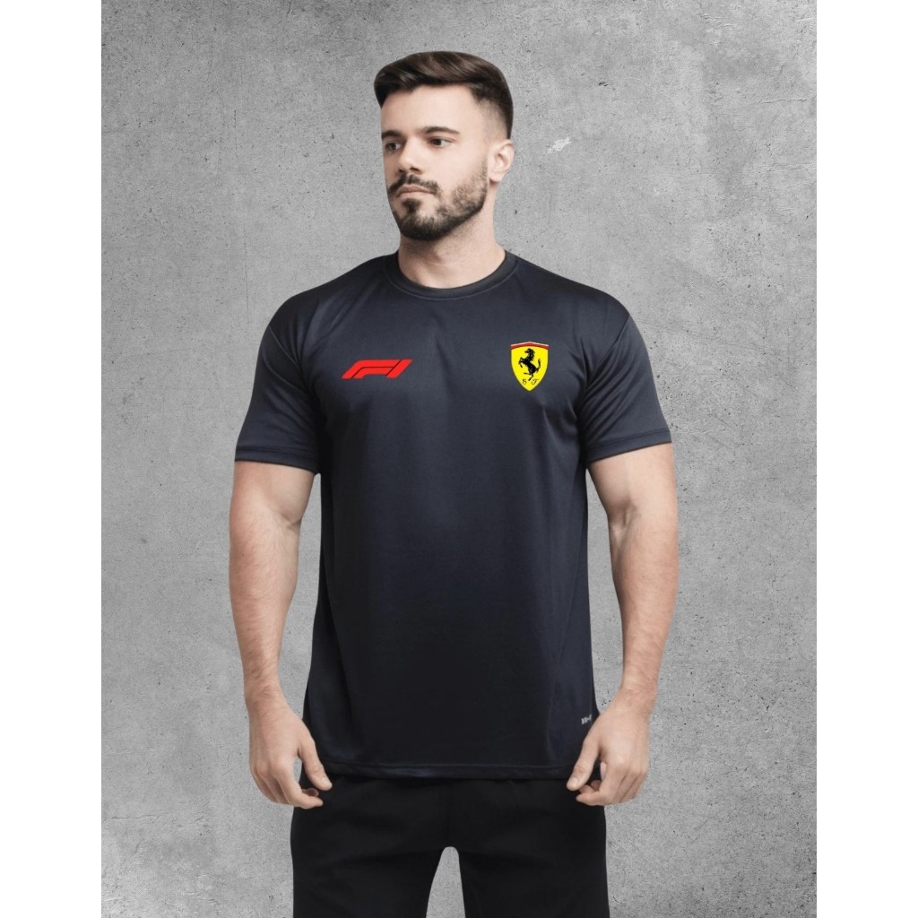Camisa Dry-Fit Masculina - F1 FERRARI - Academia Corrida Crossfit Skate ...