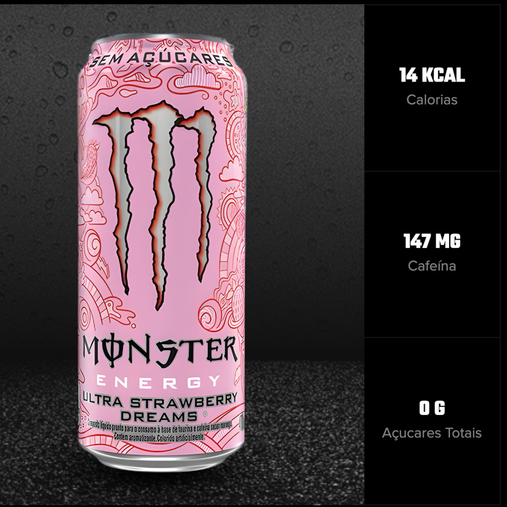 Energético Monster 473ml Ultra Strawberry Dreams Morango Zero Açúcar ...