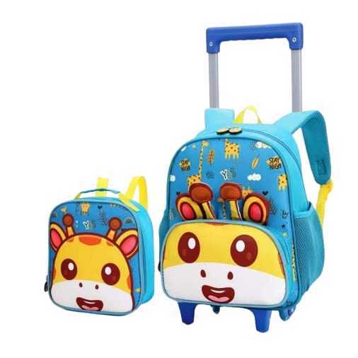 kit Mochila carrinho+lancheira menino e menina para criança creche ...