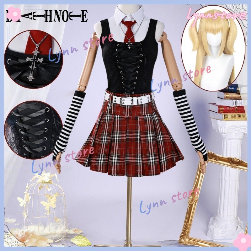 Em Estoque MISA AMANE Cosplay Traje DEATH NOTE Cos JK Saia Peruca ...
