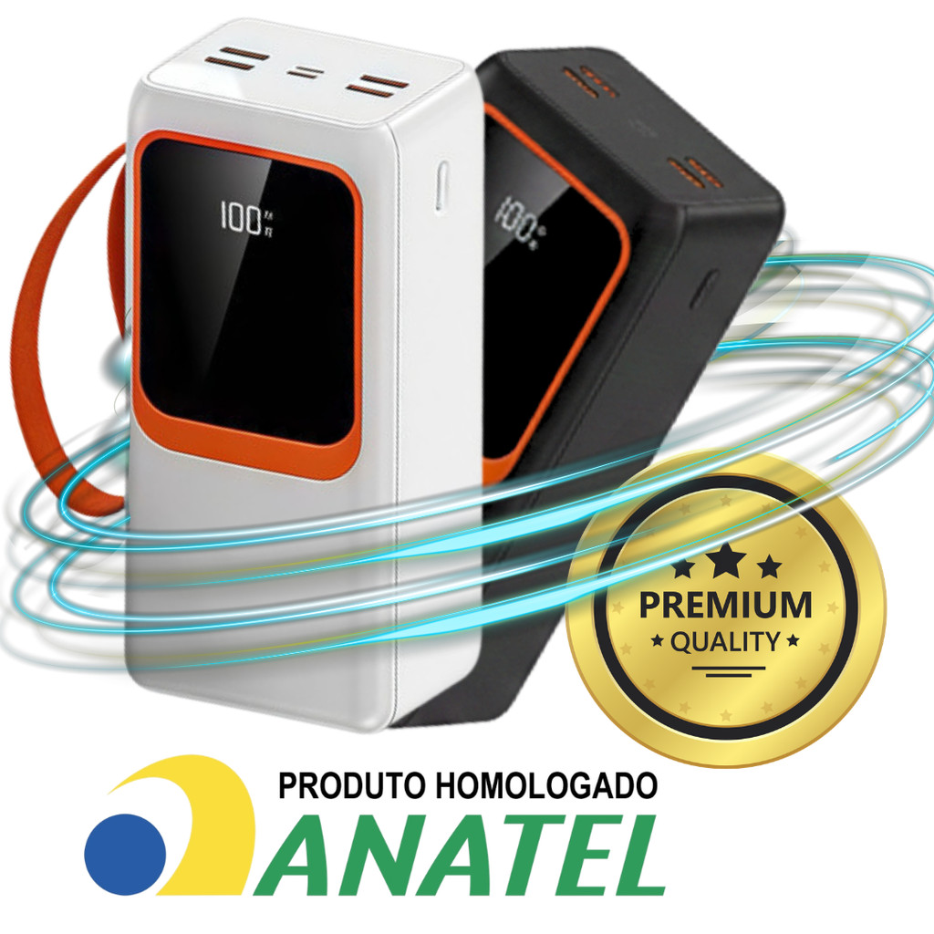 Power Bank Turbo 30000mAh 66W PD Carregamento Ultra Rápido Com Cabos ...