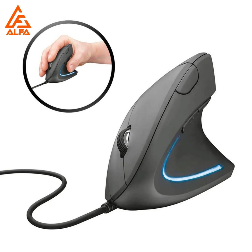 Mouse Vertical Ergonomico Luz Led RGB 6 Botoes D5 | Shopee Brasil
