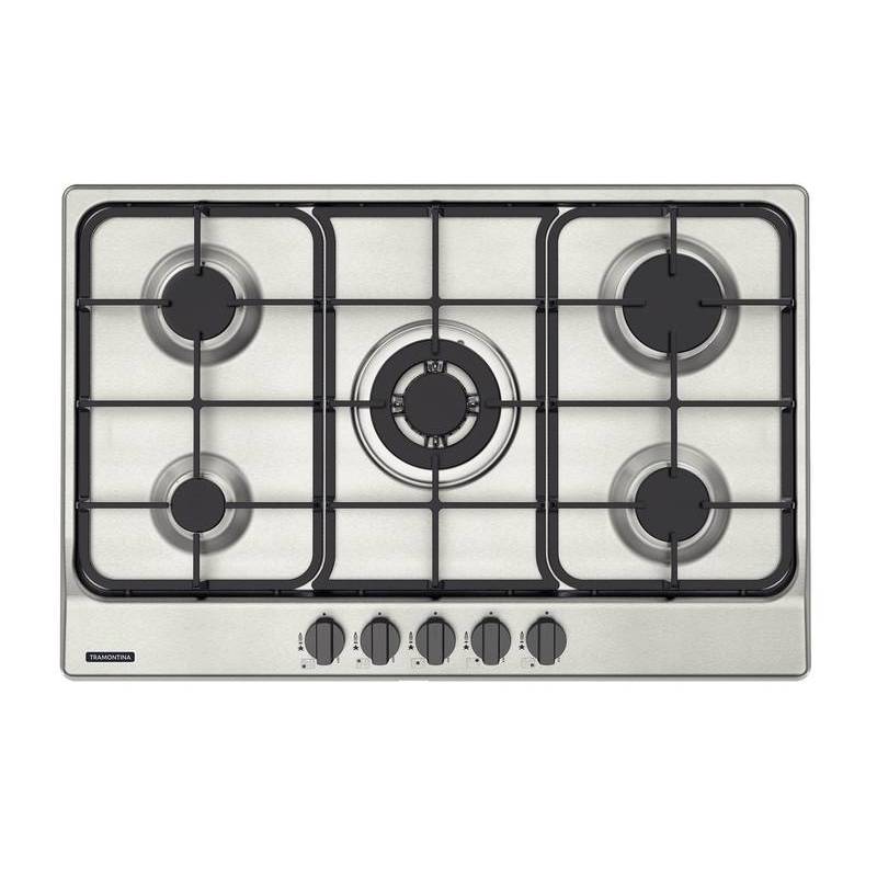 COOKTOP A GAS PENTA FF 5GX TRIPLA CHAMA 75 EM AÇO INOX 5 QUEIMADORES ...