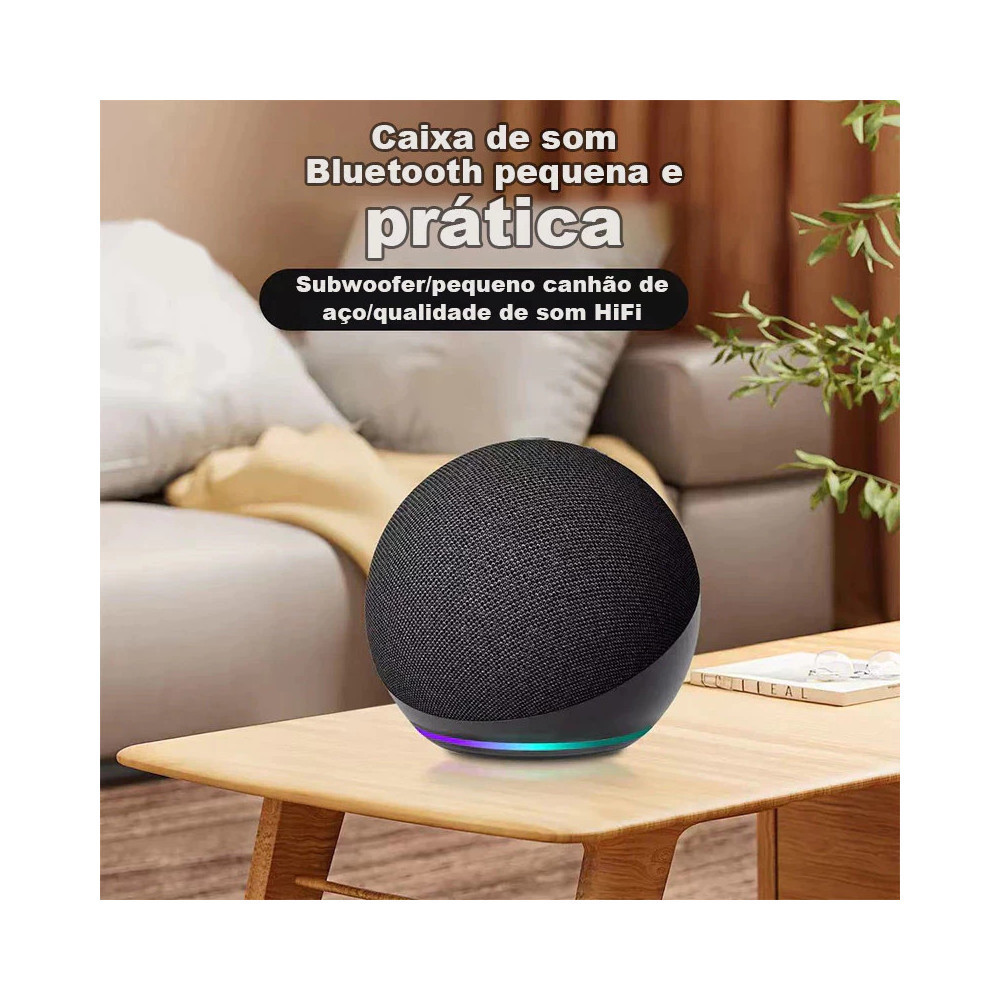 Caixa de Som Bluetooth 5W com LED Colorido Portátil Compatível com ...