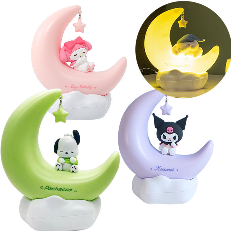 MUJI Sanrio Decoração com Luz LED Pochacco Cinnamoroll Kuromi Figura de ...