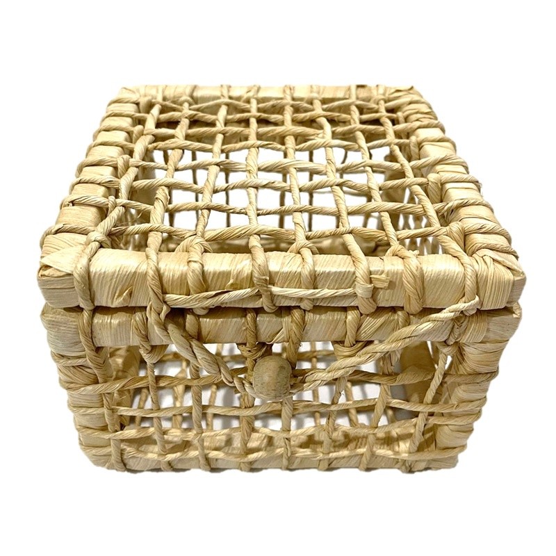 Caixa Baú De Palha De Milho Presente Quadrado Tampa 19x19x13 | Shopee ...