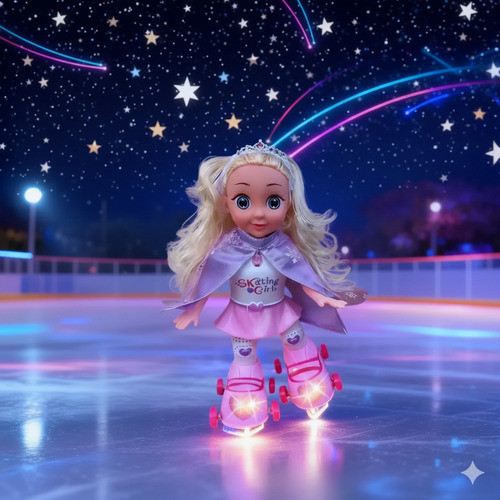 Boneca Patinadora Luz Led Com Movimento Som Infantil Menina | Shopee Brasil