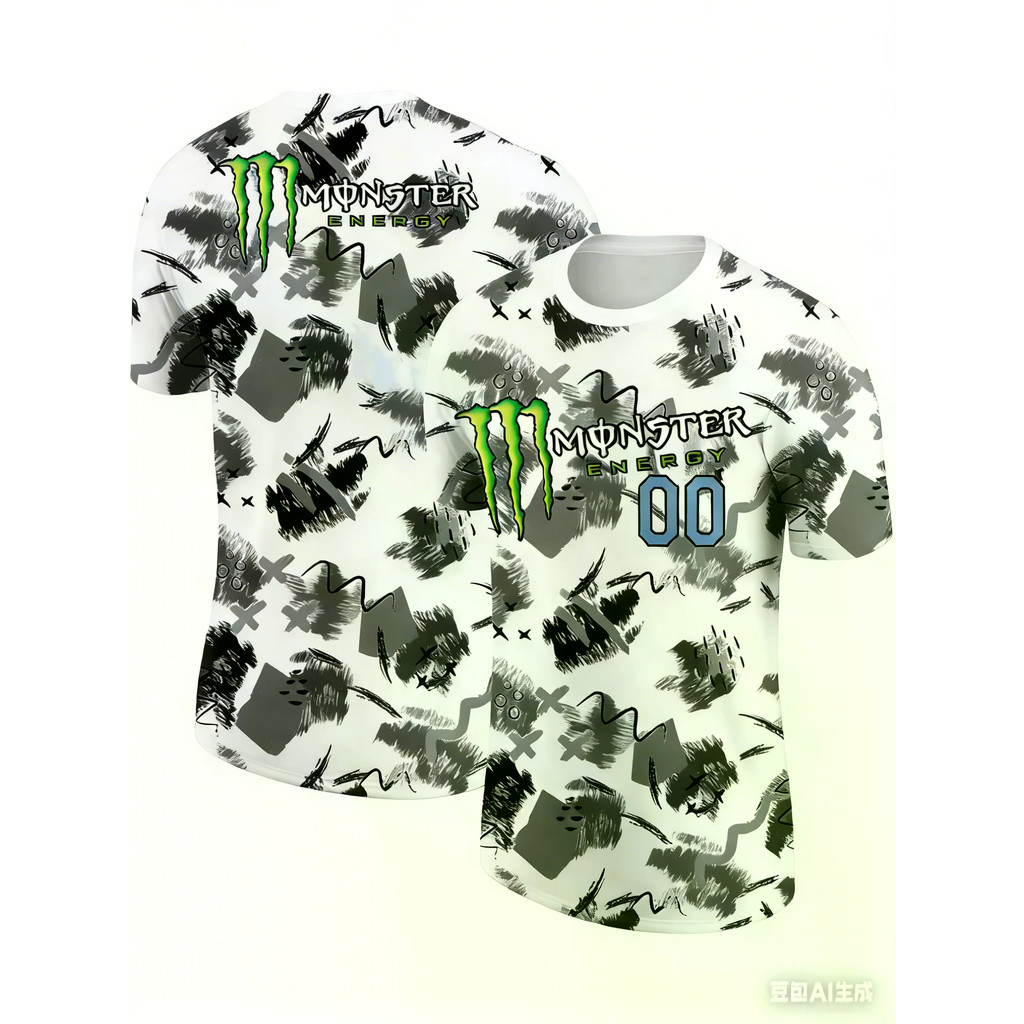 Camiseta De Manga Curta Com Estampa 3D Monster Energy Style , Estilo ...