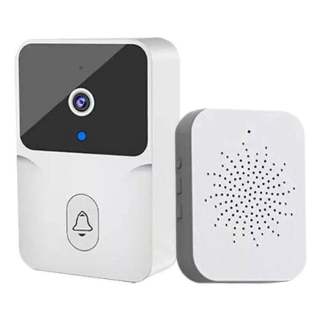 Campainha com Câmera WiFi Sem Fio Inteligente Interfone Áudio HD Branca ...