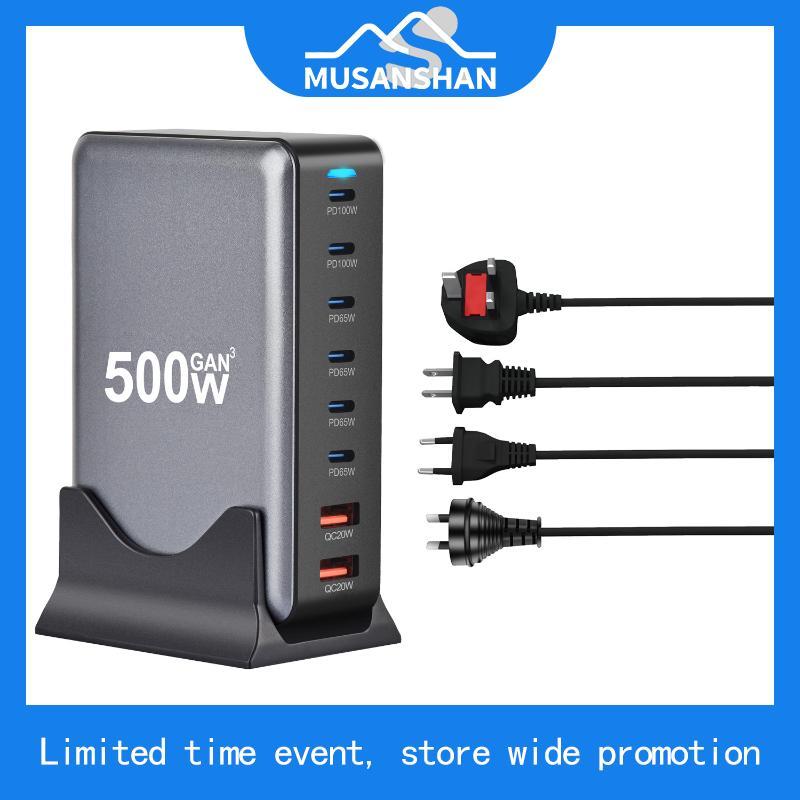 [GaN Tech] YMX-500W 500W Carregador USB PD De 8 Portas 2USB-A + 6USB-C ...