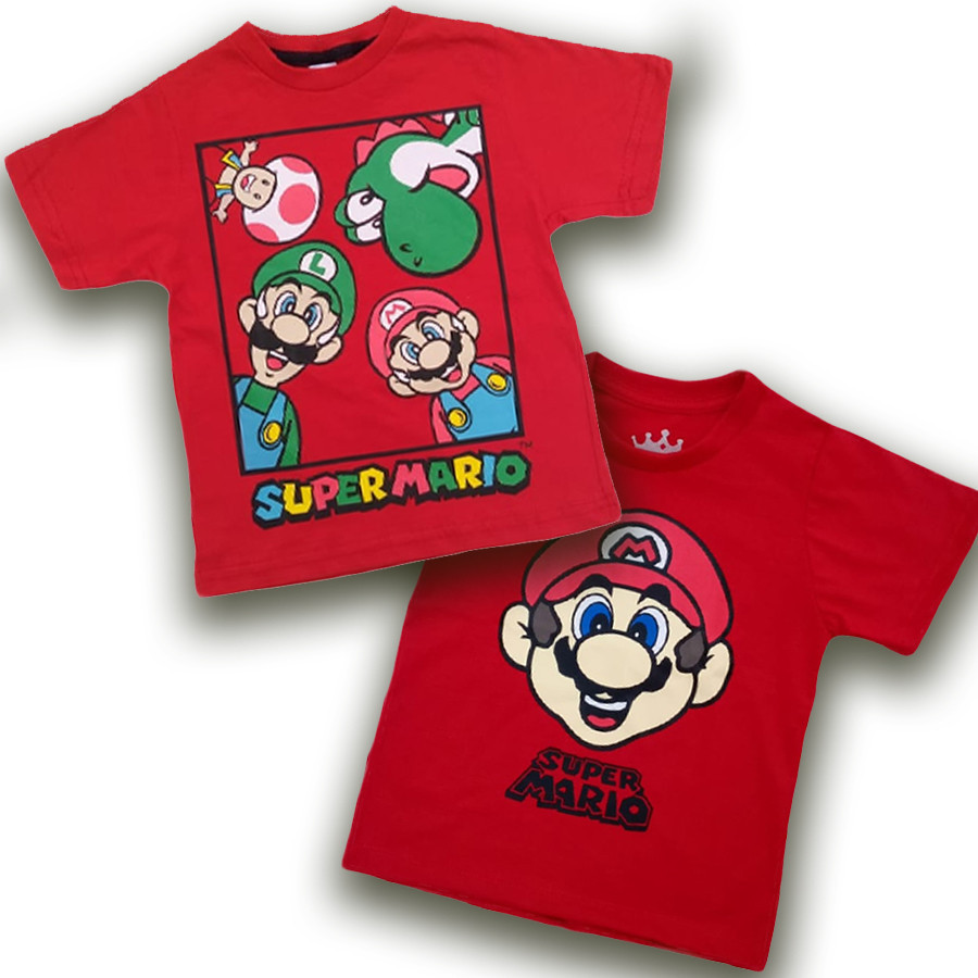 Camiseta Infantil Super Mario Bros Fantasia/Manga Curta | Shopee Brasil
