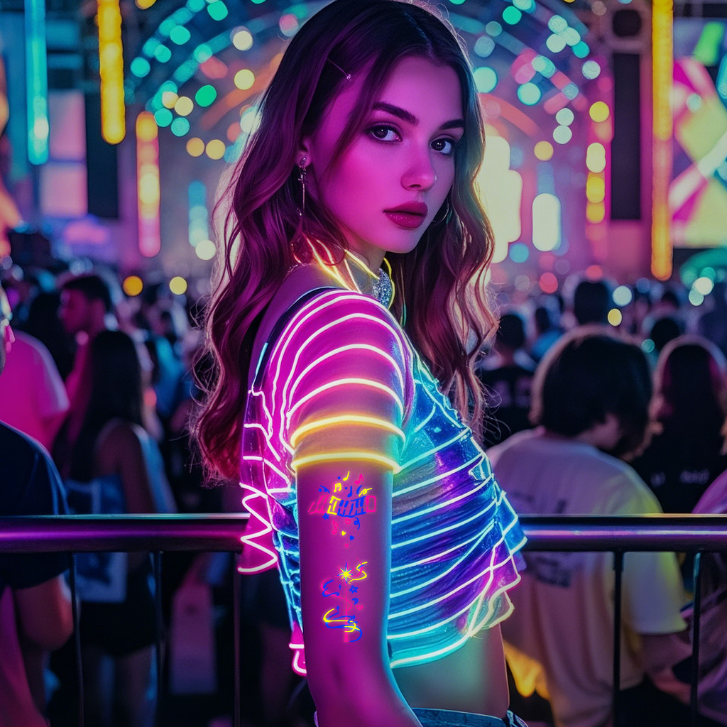 Adesivos de tattoo fluorescente para Carnaval - Estilo descolado para ...