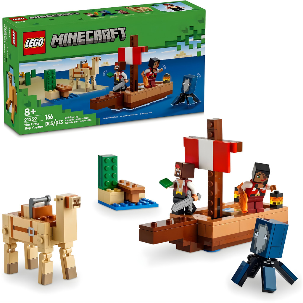 Minecraft a Viagem Do Barco Pirata 166 peças 21259 - Lego | Shopee Brasil
