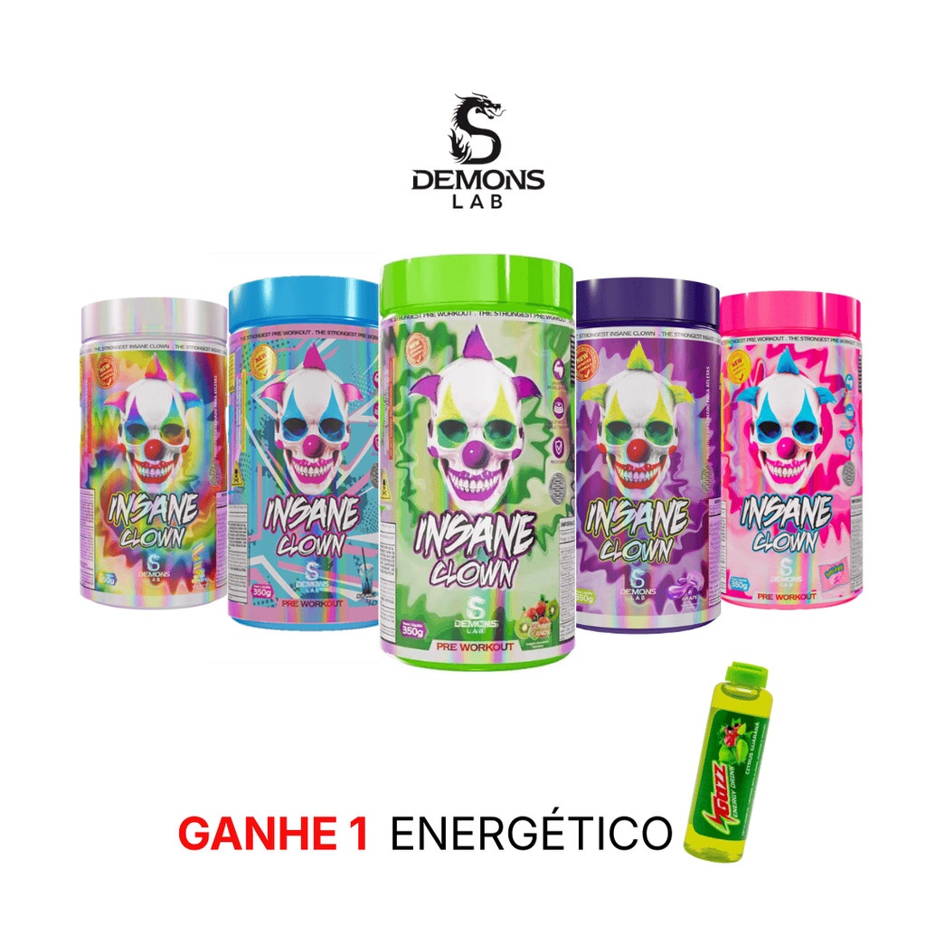 Pré treino Insane Clown 350 gr - Demons Lab - Melhor Pré Treino 2026 ...